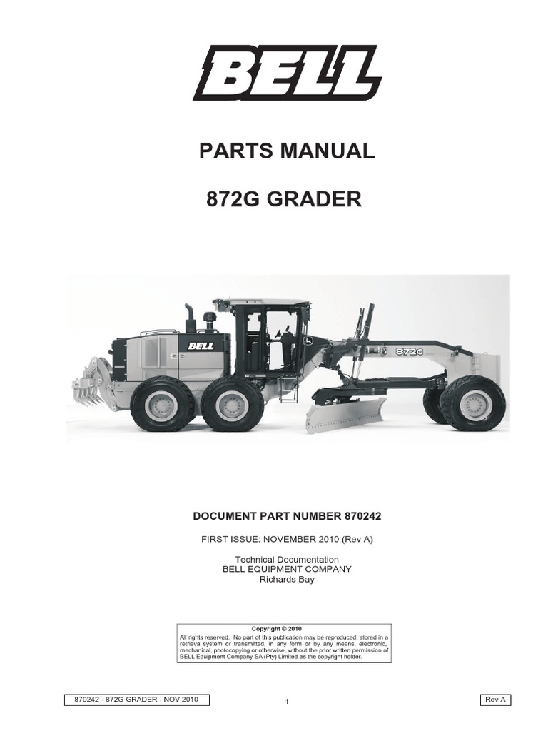 Bell 872G Grader | PDF | Manual Transmission | Rotating Machines