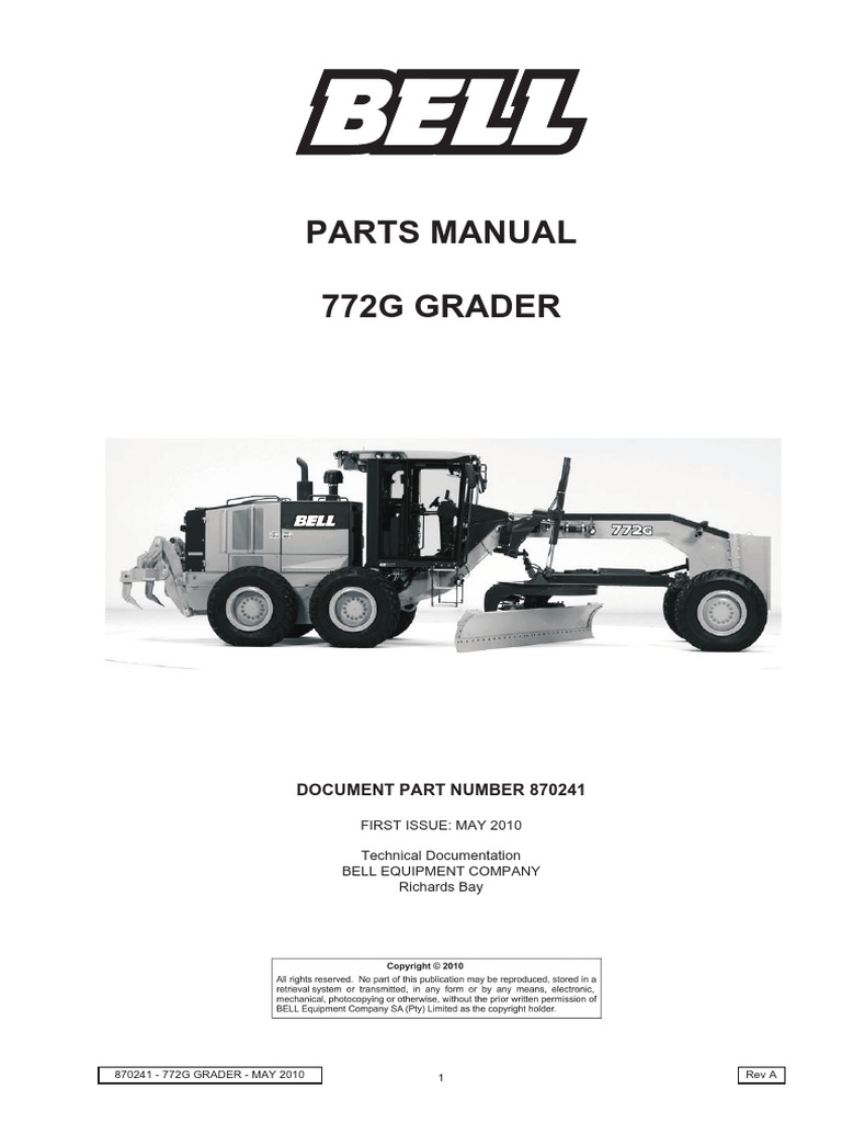 Bell 772G Grader | PDF | Axle | Automotive Technologies