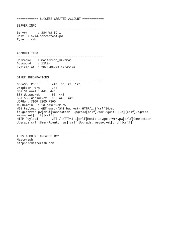 Account SSH 1692647131520 | PDF