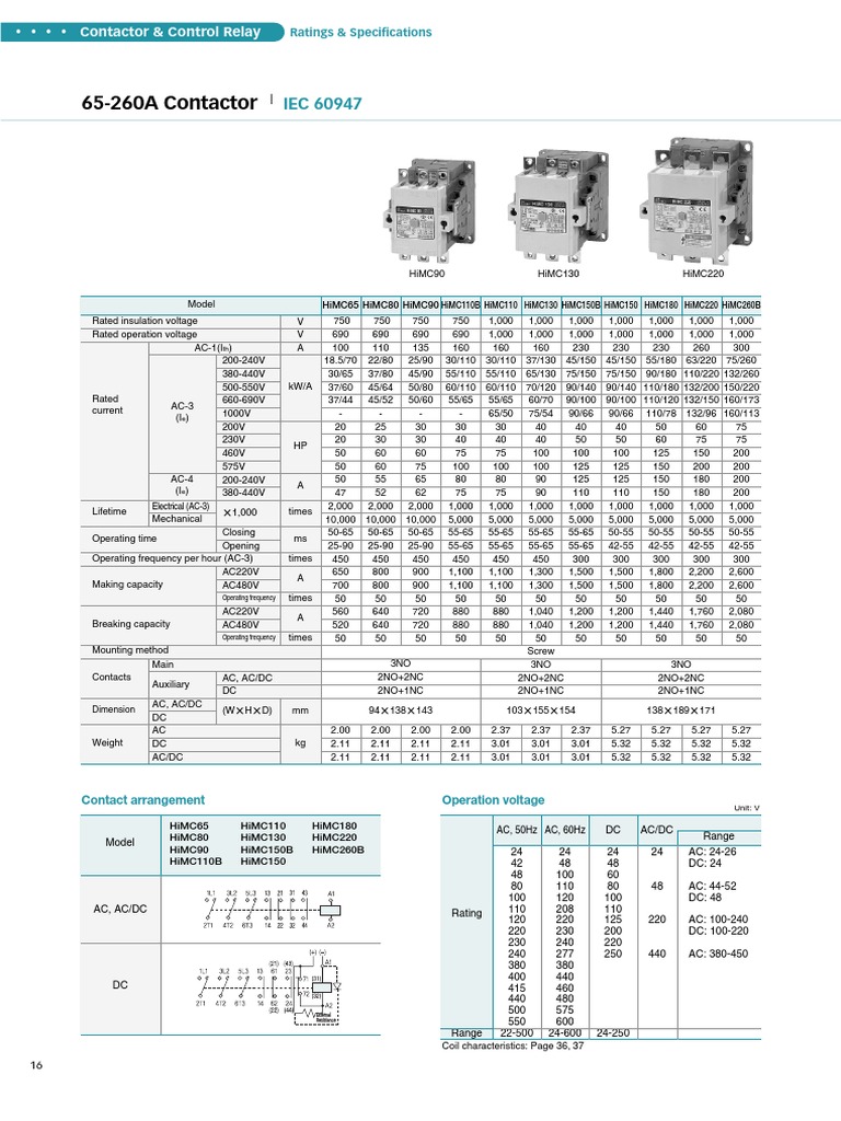 Hyundai Contactors | PDF | Alternating Current | Electric Power