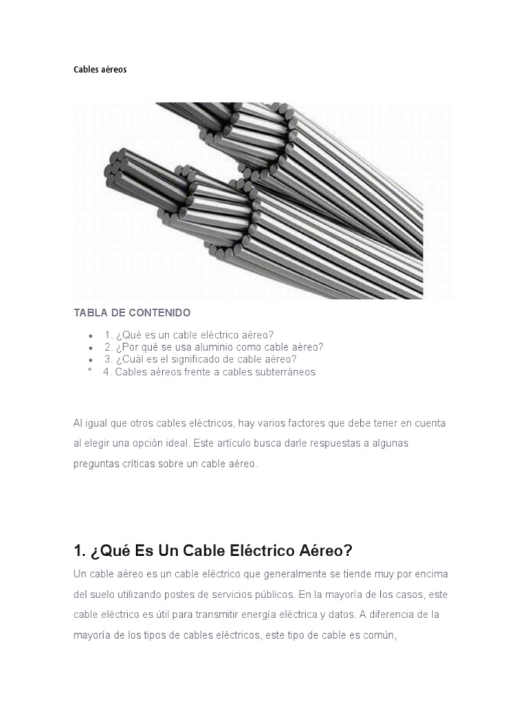 Cables Aéreos 2 | PDF | Conductor electrico | Aluminio