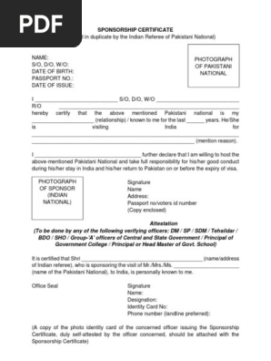 Sponsorship Certificate Template