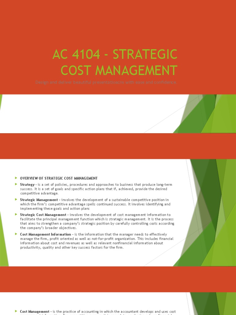 Strategic Cost Management Overview | PDF | Cost Accounting | Strategic ...