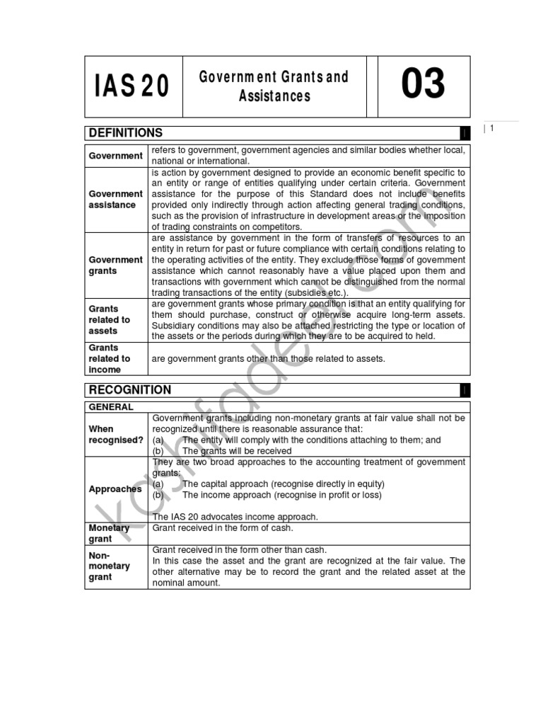 03 Ias 20 | PDF | Depreciation | Expense