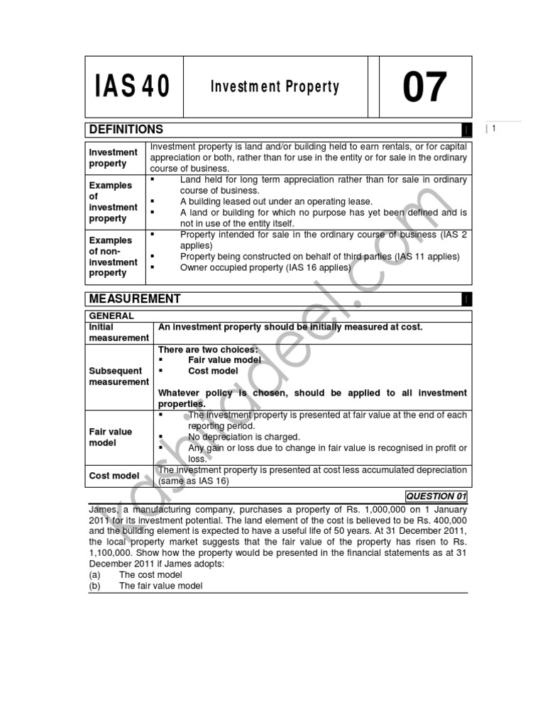 07 Ias 40 | PDF | Fair Value | Investing
