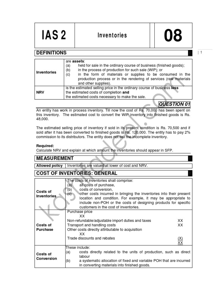 08 Ias 2 | PDF | Inventory | Cost