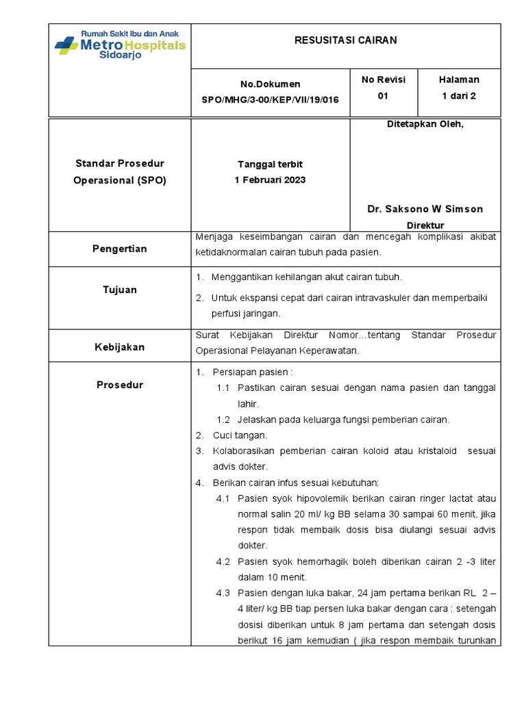 Resusitasi Cairan | PDF