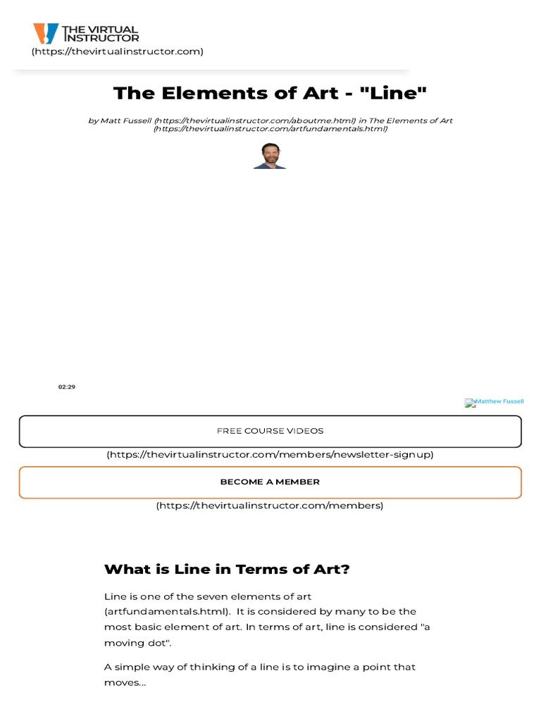 Line - The Elements of Art | PDF | Drawing | Vision