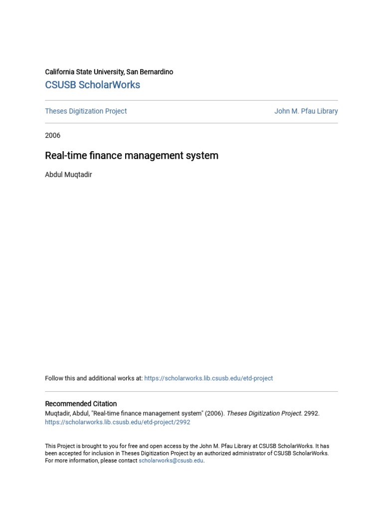 Real-Time Finance Management System | PDF | Java (Programming Language ...