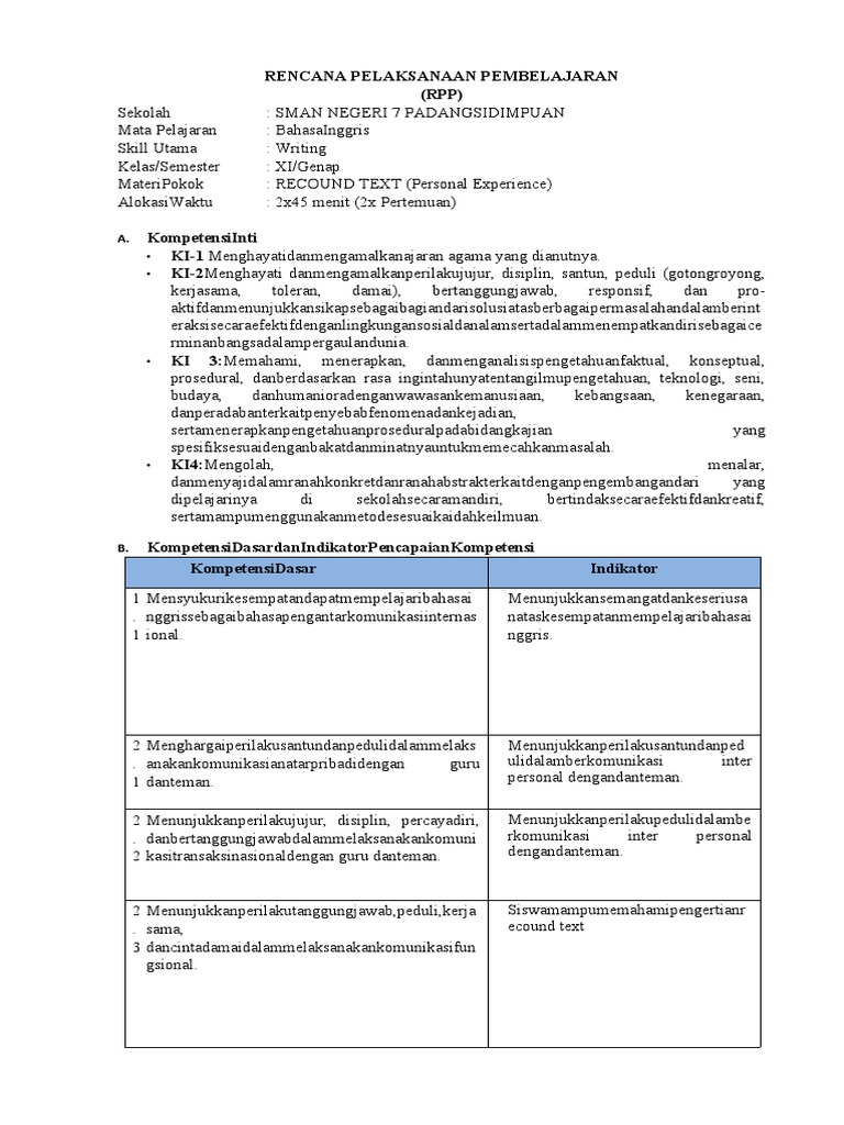 RPP Kurikulum Merdeka (Rama) | PDF