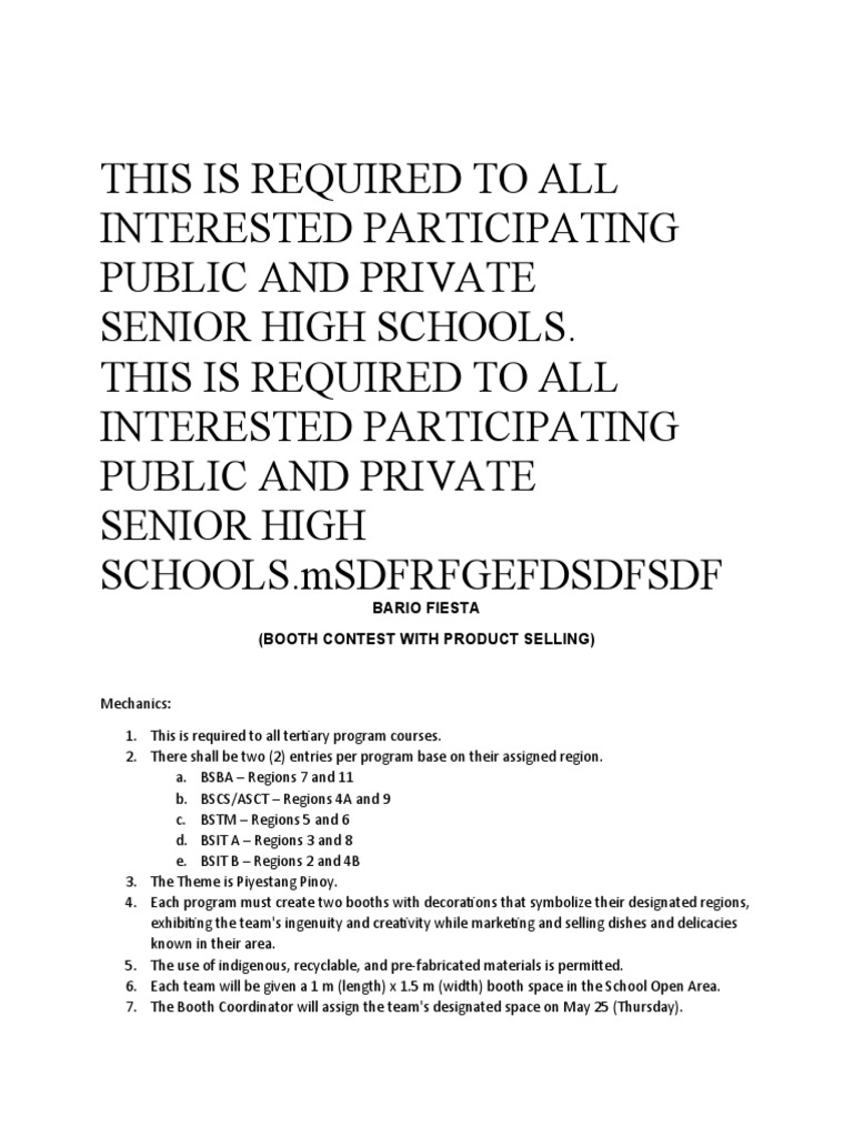 Barrio Fiesta Booth Contest Guidelines | PDF