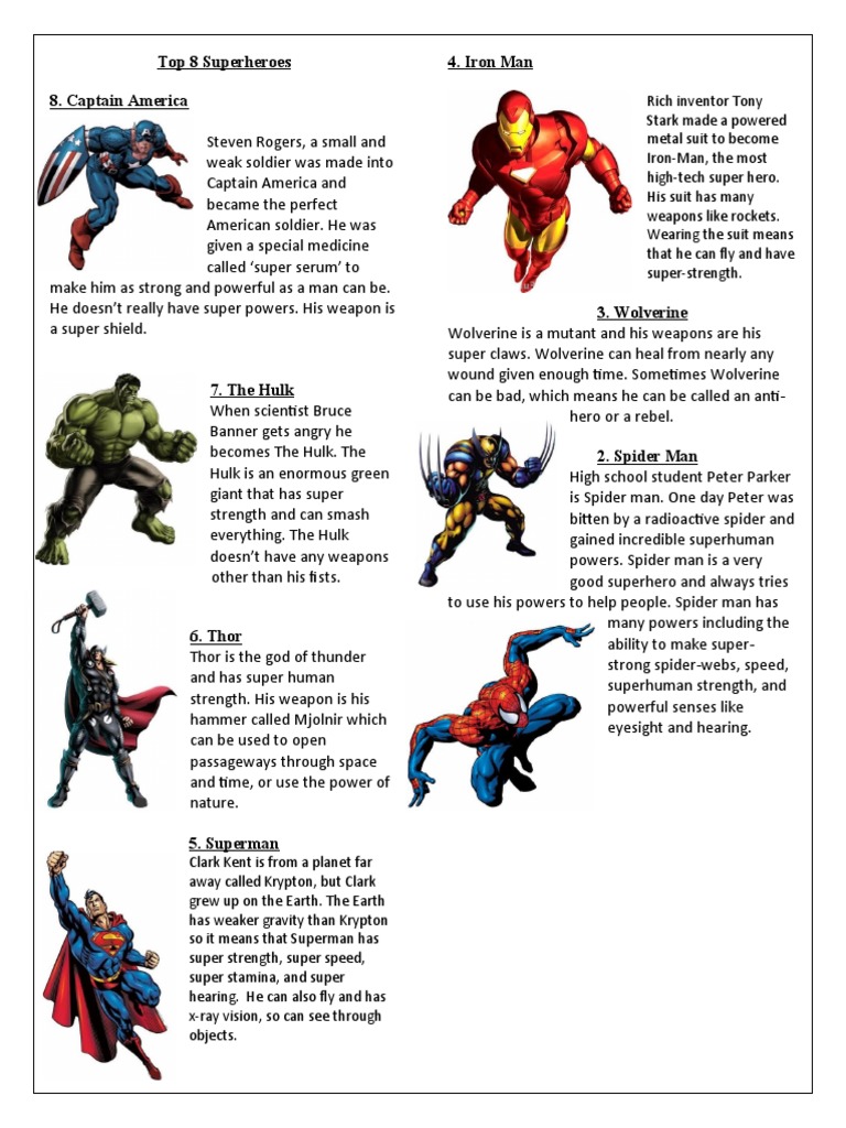 6 Superheroes Reading | PDF | Spider Man | Batman