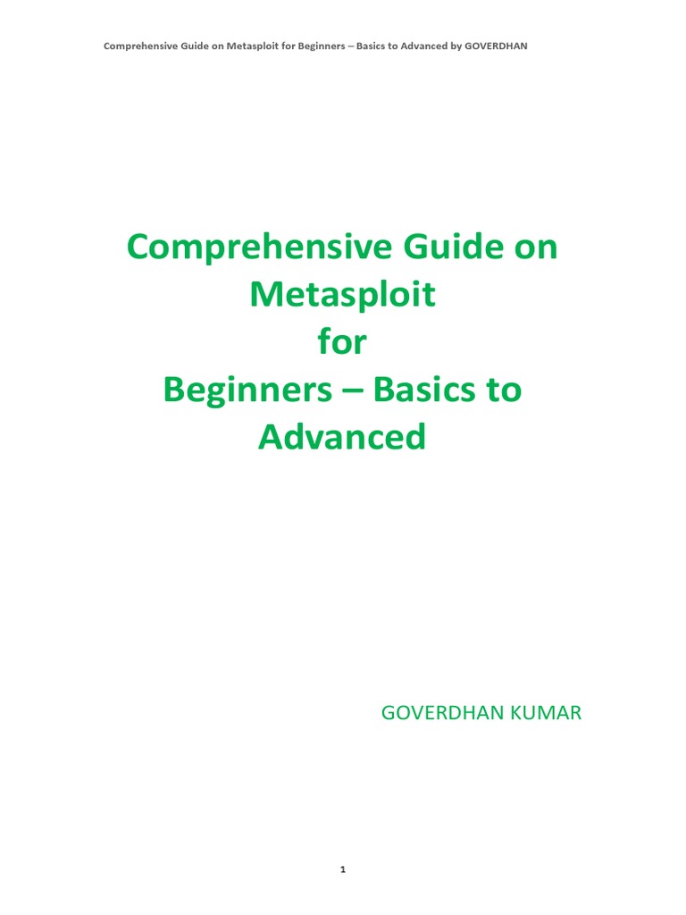 MSF Console Beginner To Advance | PDF | Computing | Computer Security