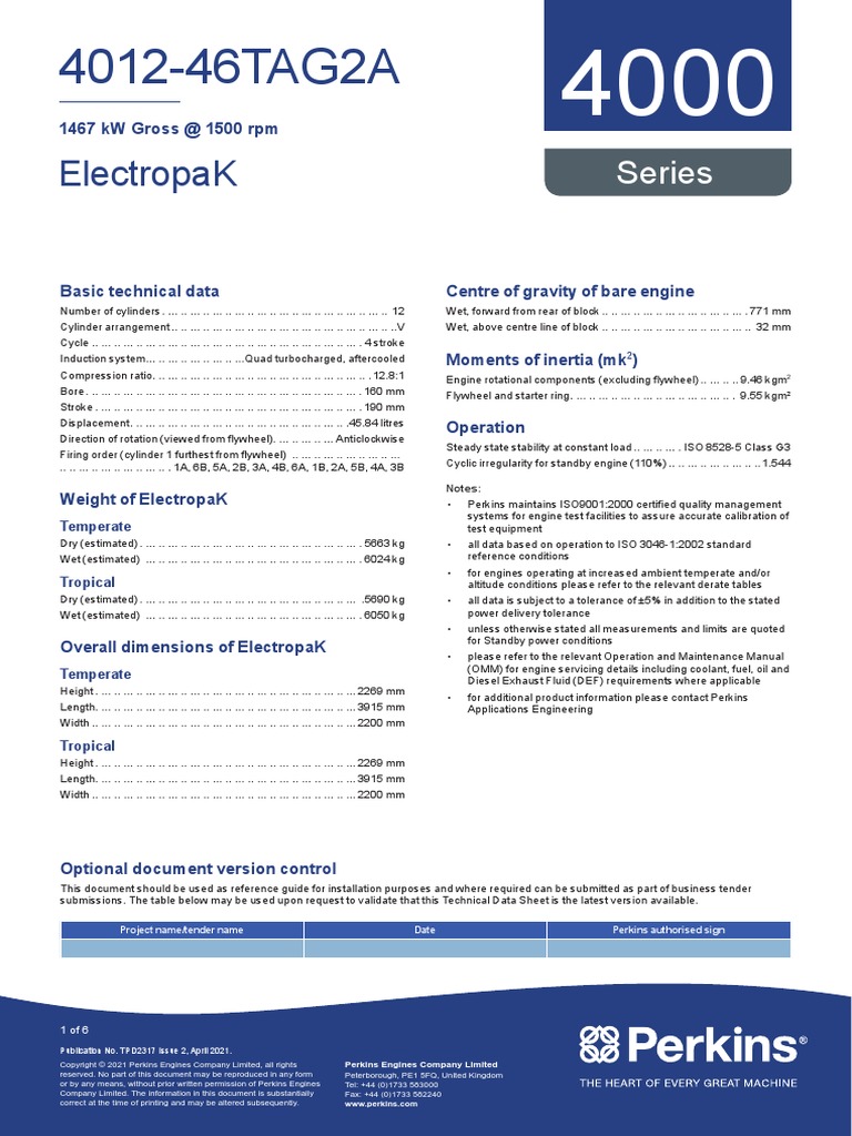 p1500-4012-46TAG2A - TDS (1500) - Gross Engine Power, Fan Power | PDF ...