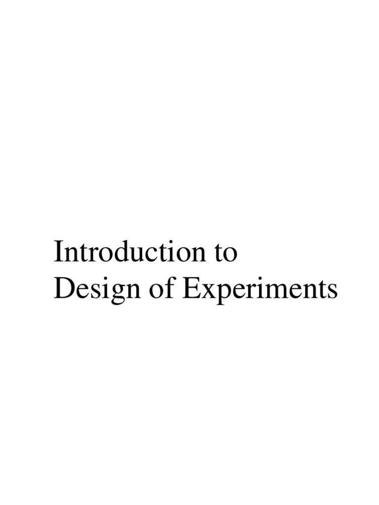 Design of Experiments and 6 Sigma | PDF | Experiment | Design Of ...