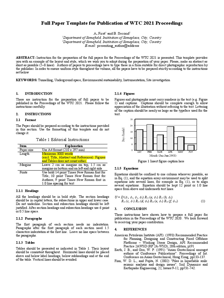 Template For Preparation of Full Paper | PDF | Impresión | Tipografía