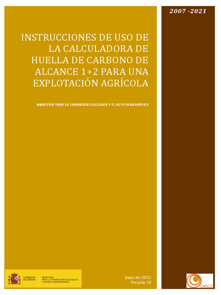 Instruccionescalculadorahcagri tcm30-485625 | PDF | Huella de carbono ...