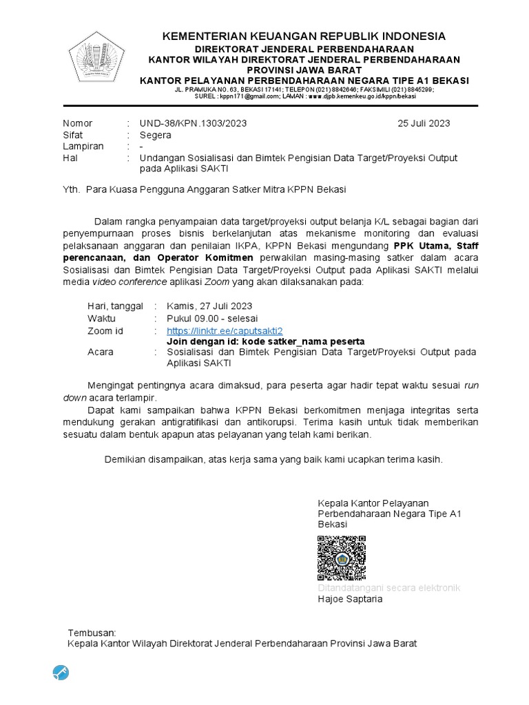 Undangan Sosialisasi Dan Bimtek Pengisian Data Target - Proyeksi Output ... Undangan Sosialisasi Dan Bimtek Pengisian Data Target - Proyeksi Output ...