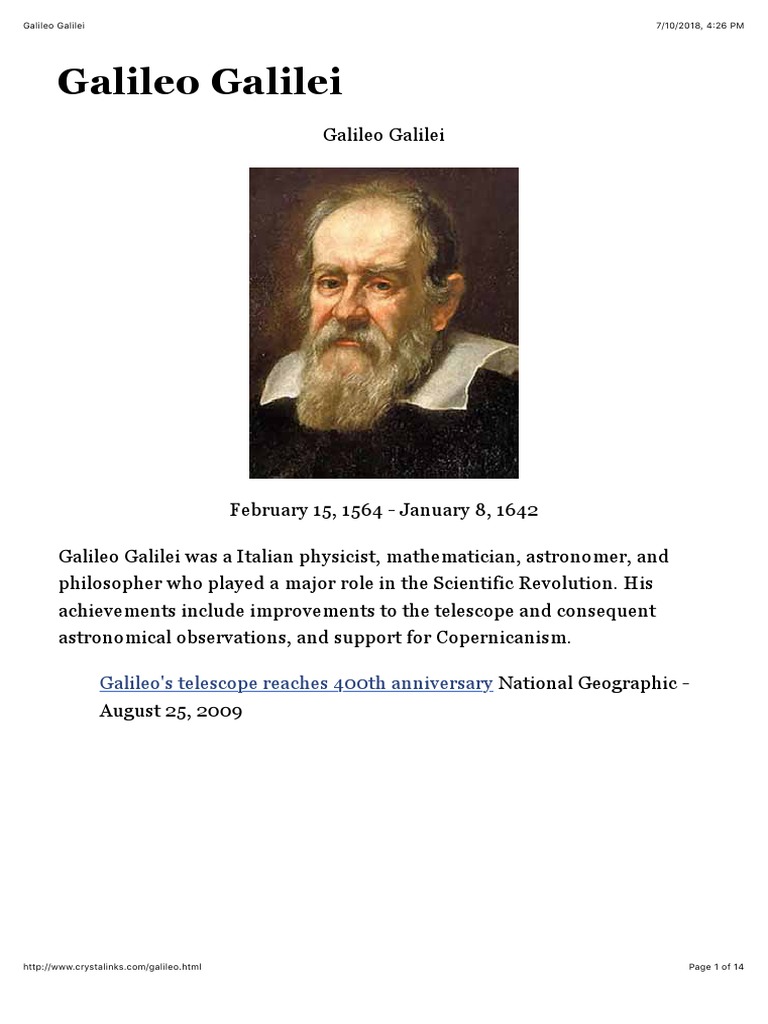 Galileo Galilei | PDF | Galileo Galilei | Heliocentrism
