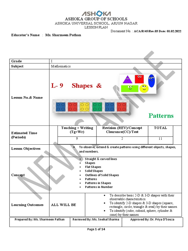 L-9 Shapes & Patterns LP | PDF | Shape | Learning