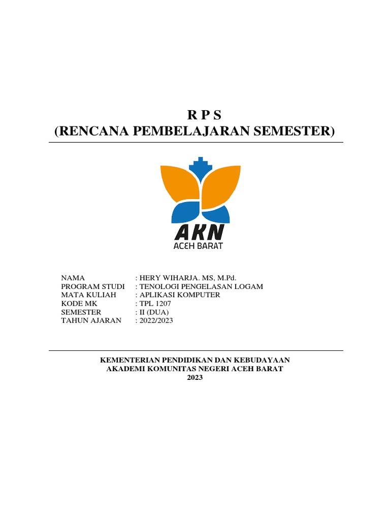 RPS Serdos Aplikasi Komputer - 2 | PDF | Komputer | Teknologi & Rekayasa
