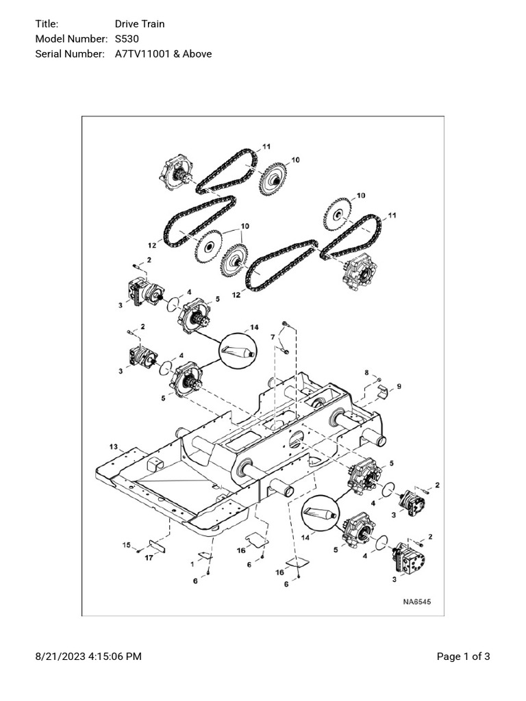 S530 Drive Train Parts Catalog | PDF | Tools | Machines