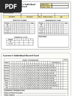 Learner's Individual Record Card Template | PDF