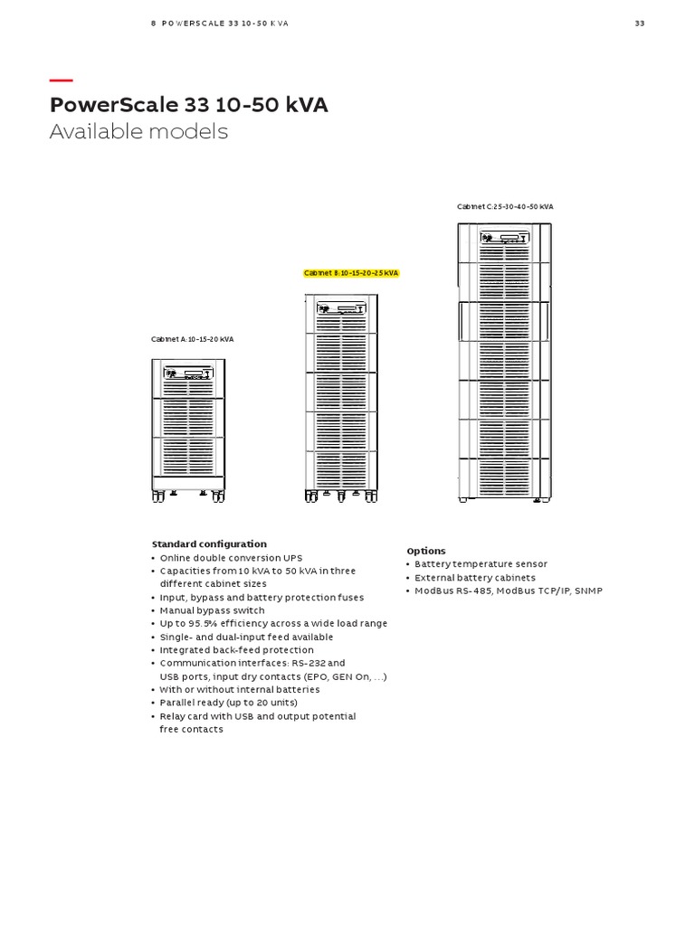 ABB - UPS - Catalogue - PowerScale 10-20kVA | PDF | Electrical Engineering | Computer Engineering