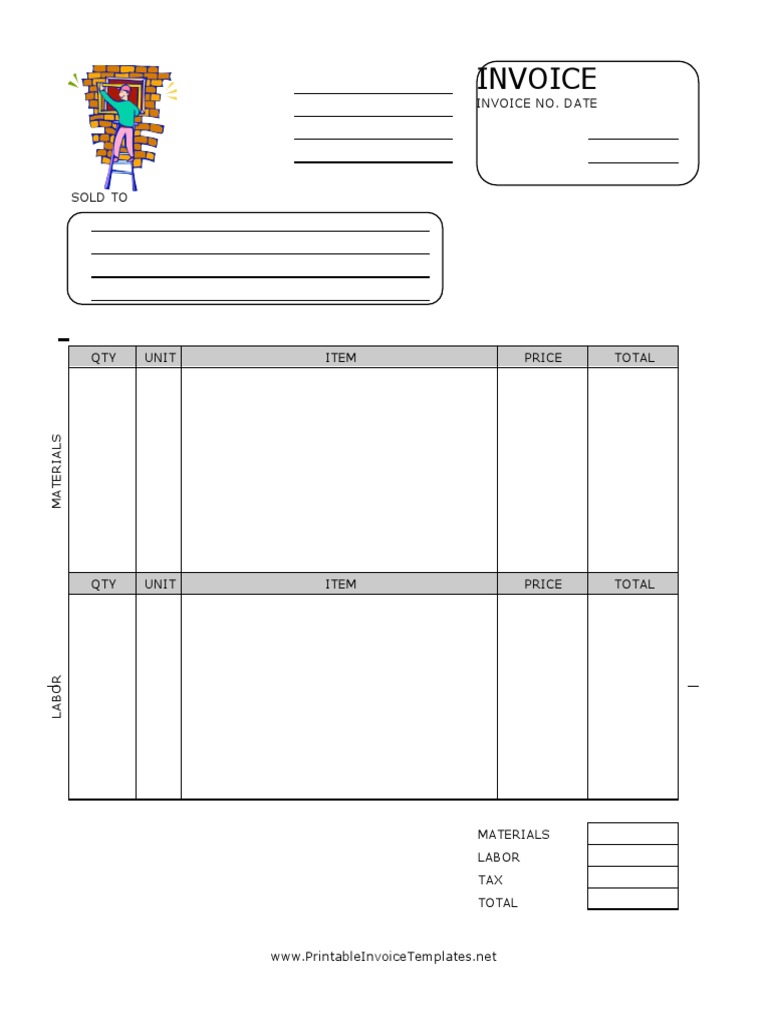 Window Repair Invoice Template | PDF