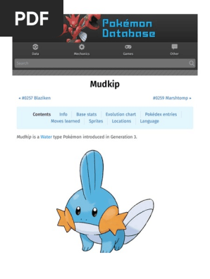 Mudkip Evolutions