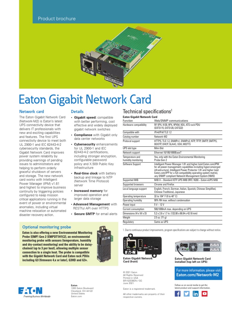 Eaton Network m2 Brochure BR152038EN | PDF | Computer Network | Network Interface Controller