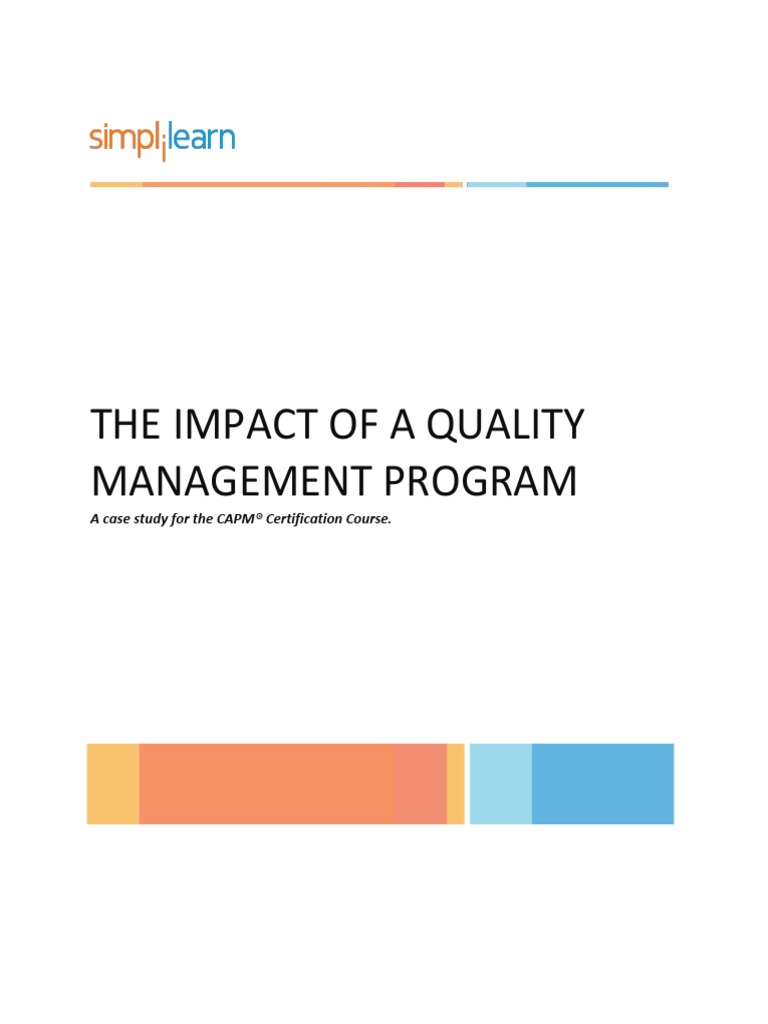 CAPM Case Study 5 Quality Management | PDF | Quality Management | Business CAPM Case Study 5 Quality Management | PDF | Quality Management | Business