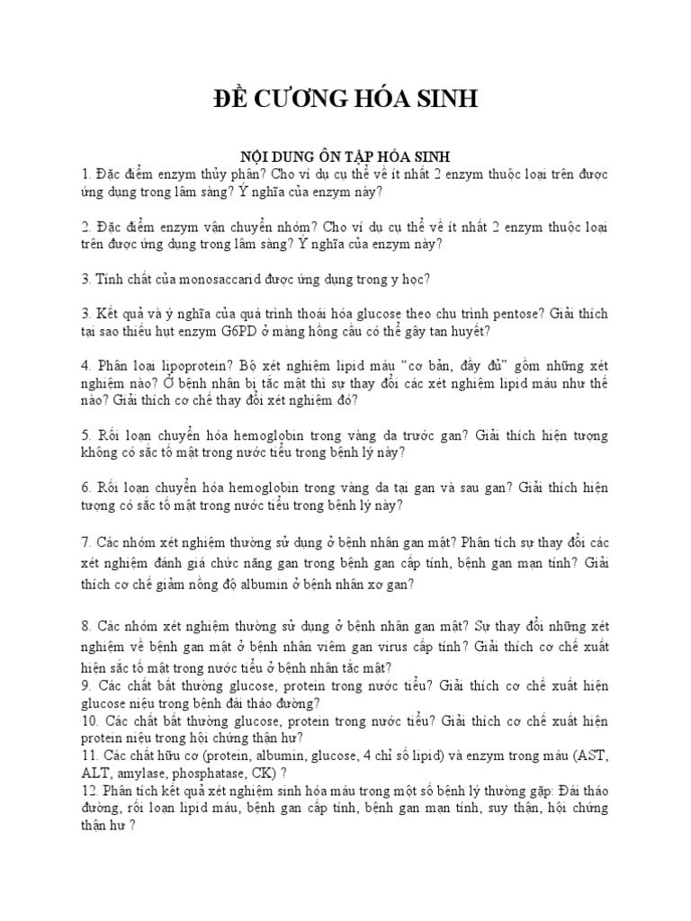 ĐC Hóa Sinh | PDF
