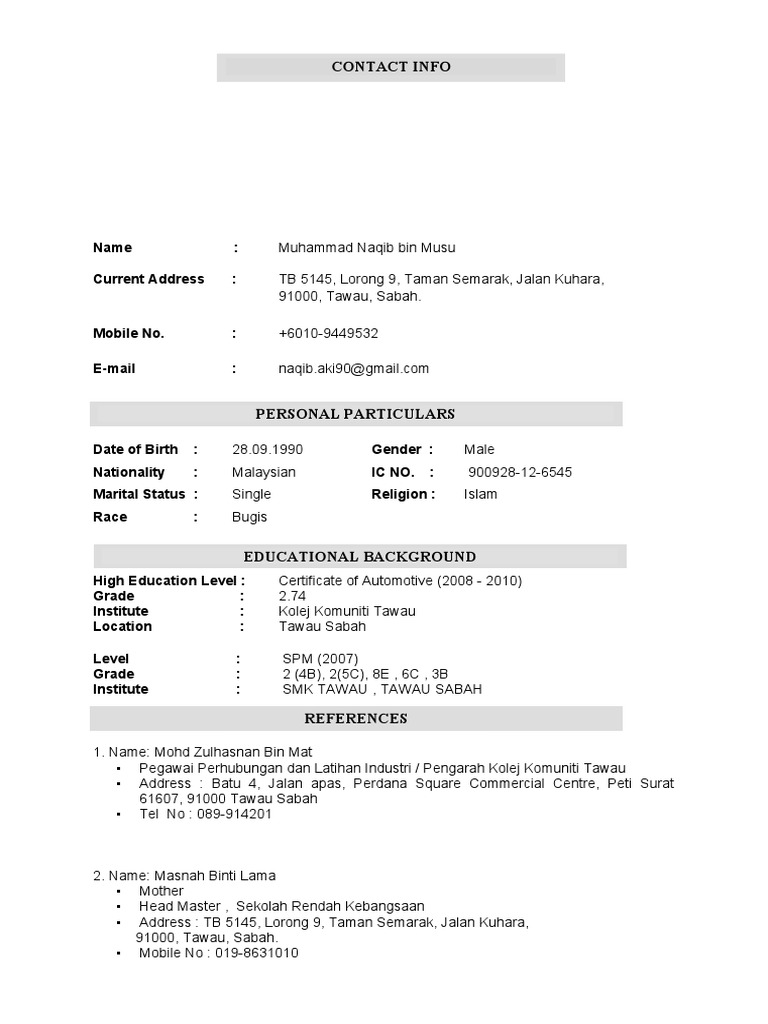 Resume Naqib | PDF | Malaysia