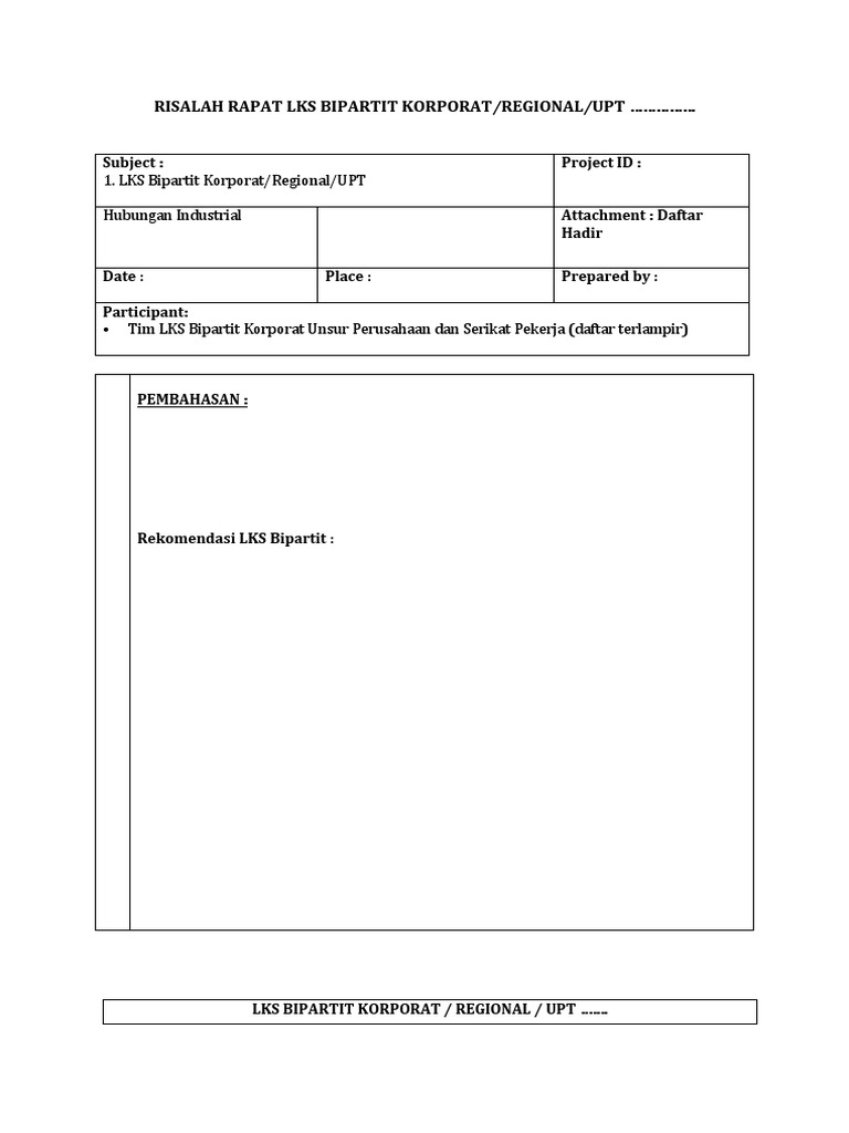 FORMAT Risalah LKS Bipartit | PDF
