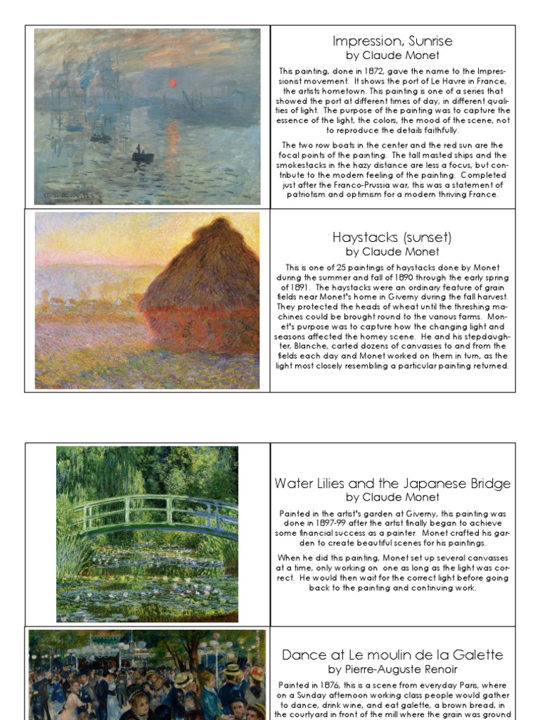 Impressionist Art Cards 2 | PDF | Impressionism | Edgar Degas