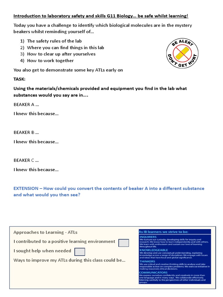 Introduction To Laboratory Safety and Skills G11 Biology | PDF | Career & Growth