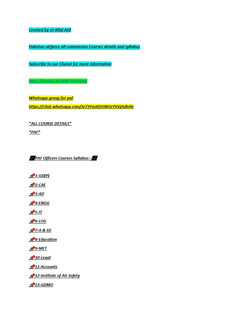 Paf Commission Notes and Syllabus-1 | PDF | Physics | Automation