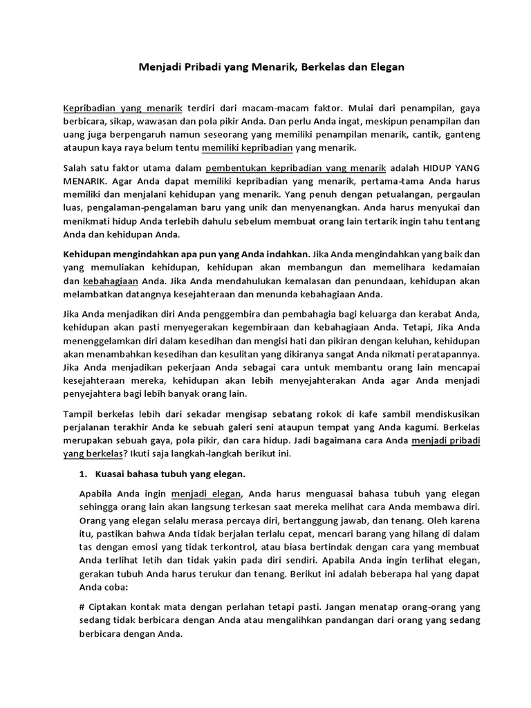 Menjadi Pribadi Yang Menarik | PDF