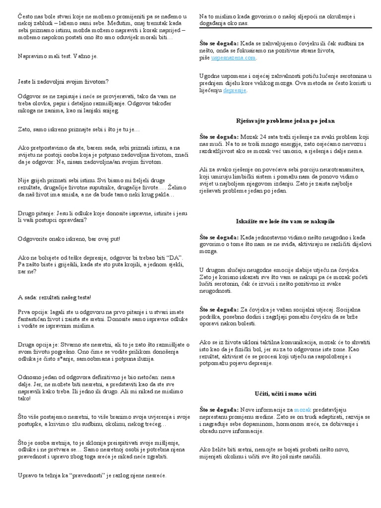 Često Nas Bole Stvari Koje Ne Možemo Promijeniti Pa Se Nađemo U Nekoj Zabludi | PDF