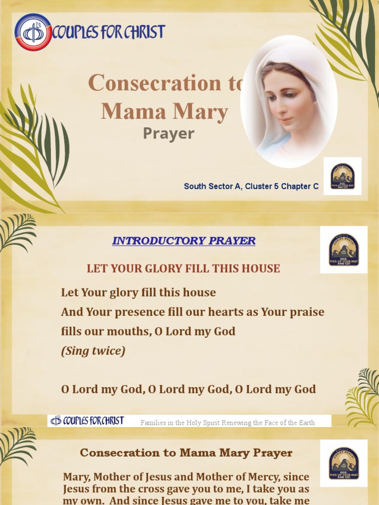 Consecration To Mama Mary Prayer - AGW 2023 | PDF | God The Father | Lord's Prayer