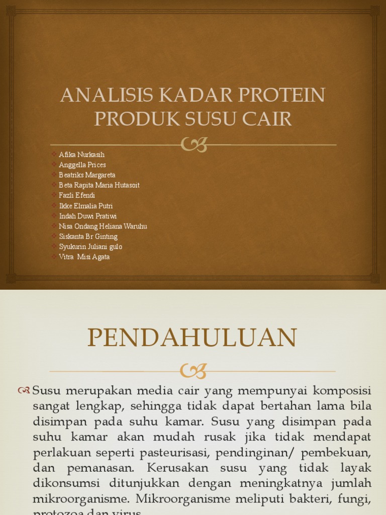 Analisis Kadar Protein Produk Susu Cair | PDF