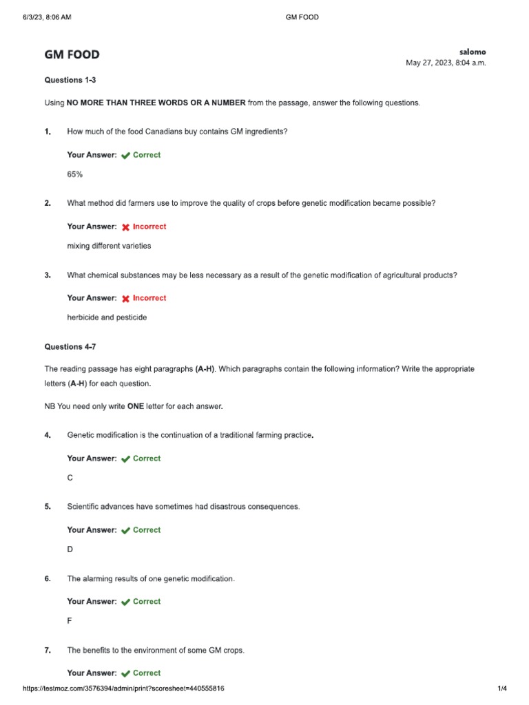 GM Food - Solomo | PDF