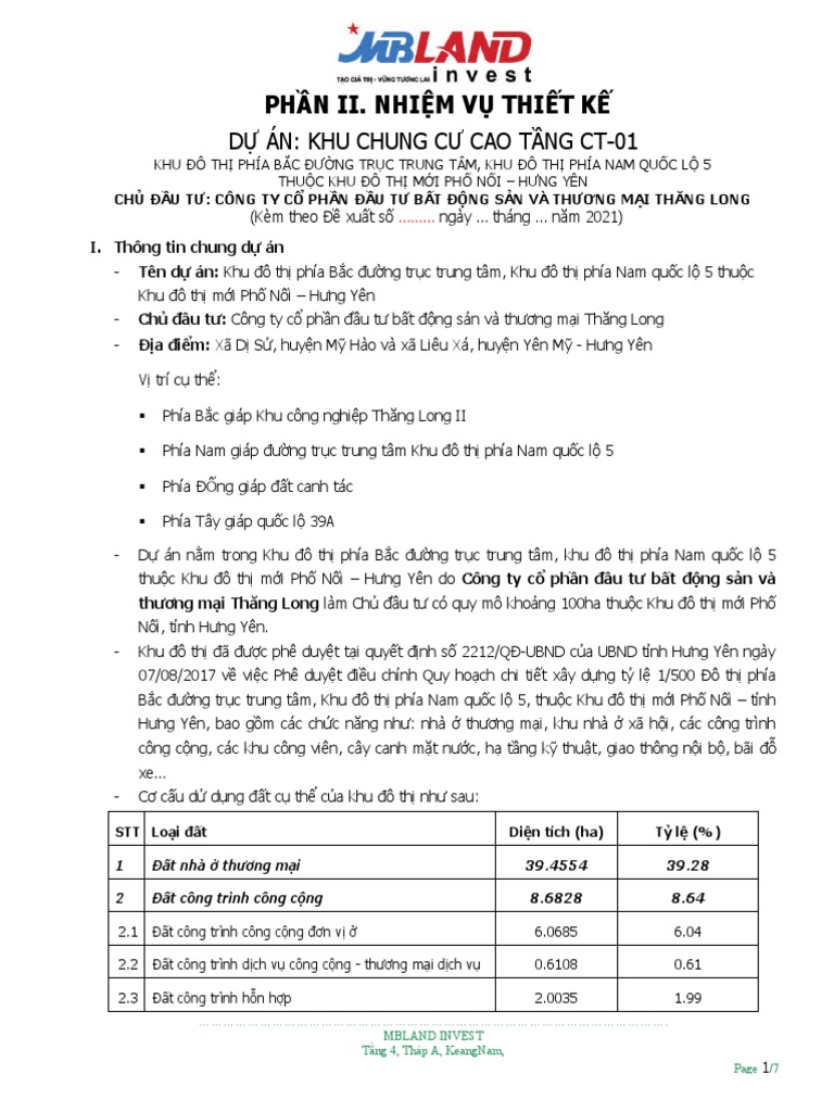 Nhiem Vu TK Chung Cu CT-01 | PDF