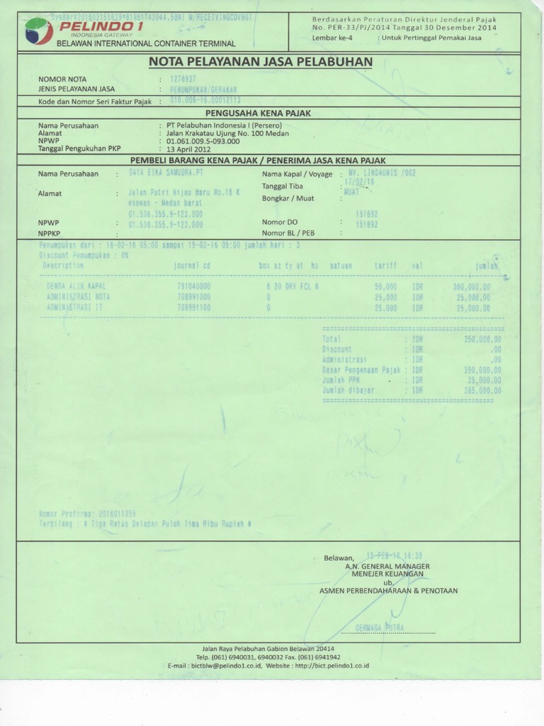Nota Pelayanan Jasa Pelabuhan 2 006338 006 Pdf