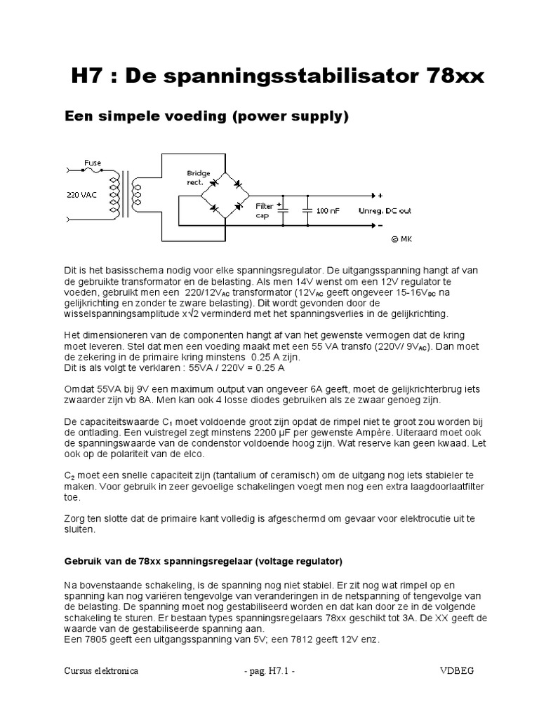 H7 Spanningsstabilisatie | PDF