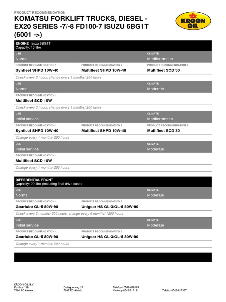 Isuzu 6BG1T Oil Recommendations | PDF | Vehicles | Motor Vehicle