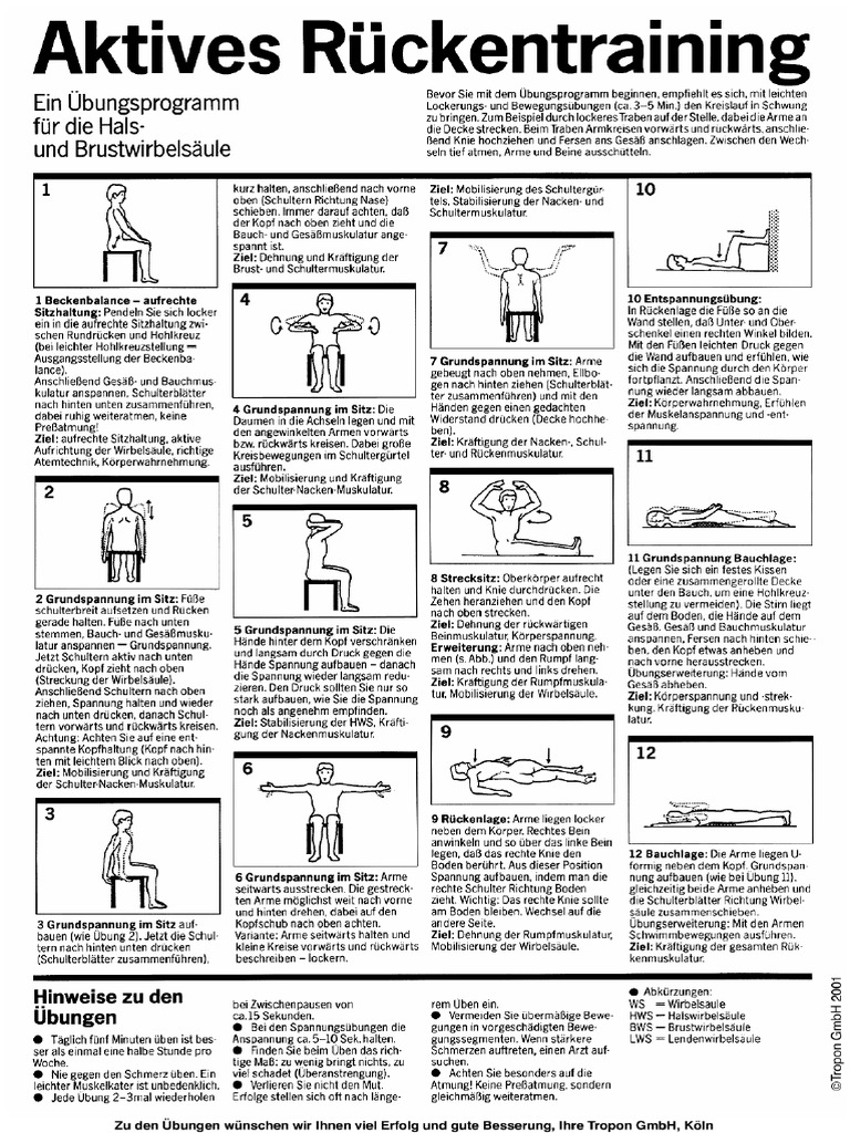 Uebungsanleitung HWS BWS | PDF