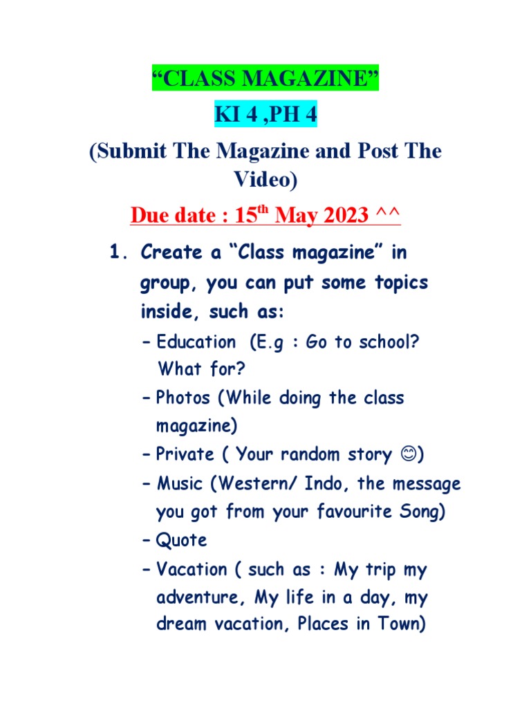 Class Magazine - Project | PDF | Art | History