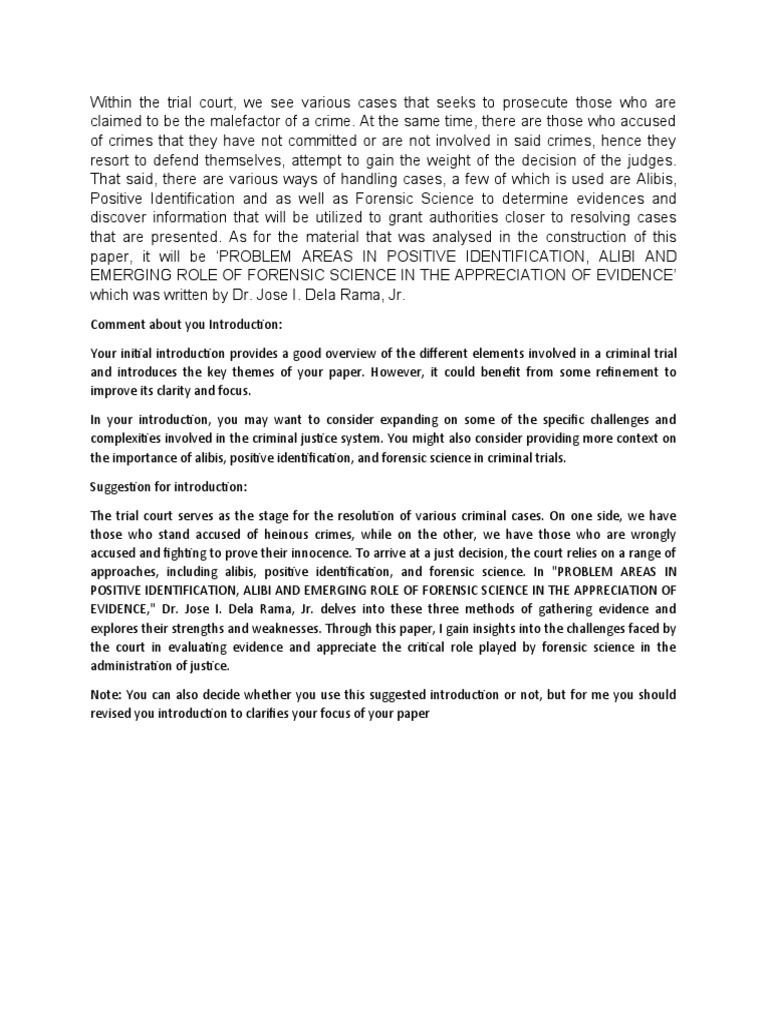 Positive Identification Alibi | PDF | Witness | Testimony